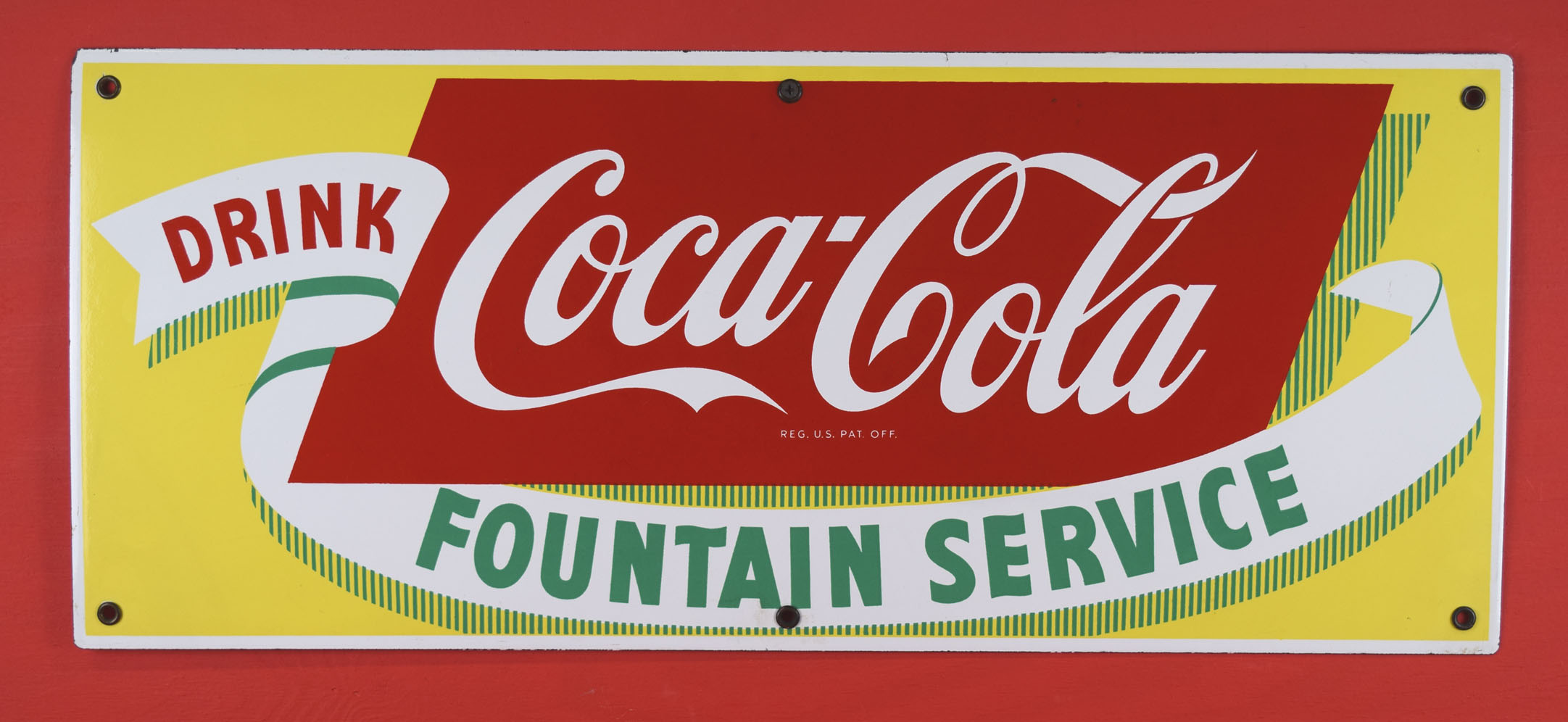 Drink Coca Cola Fountain Service Porcelain Sign Super Nice TAC# 037953 ...
