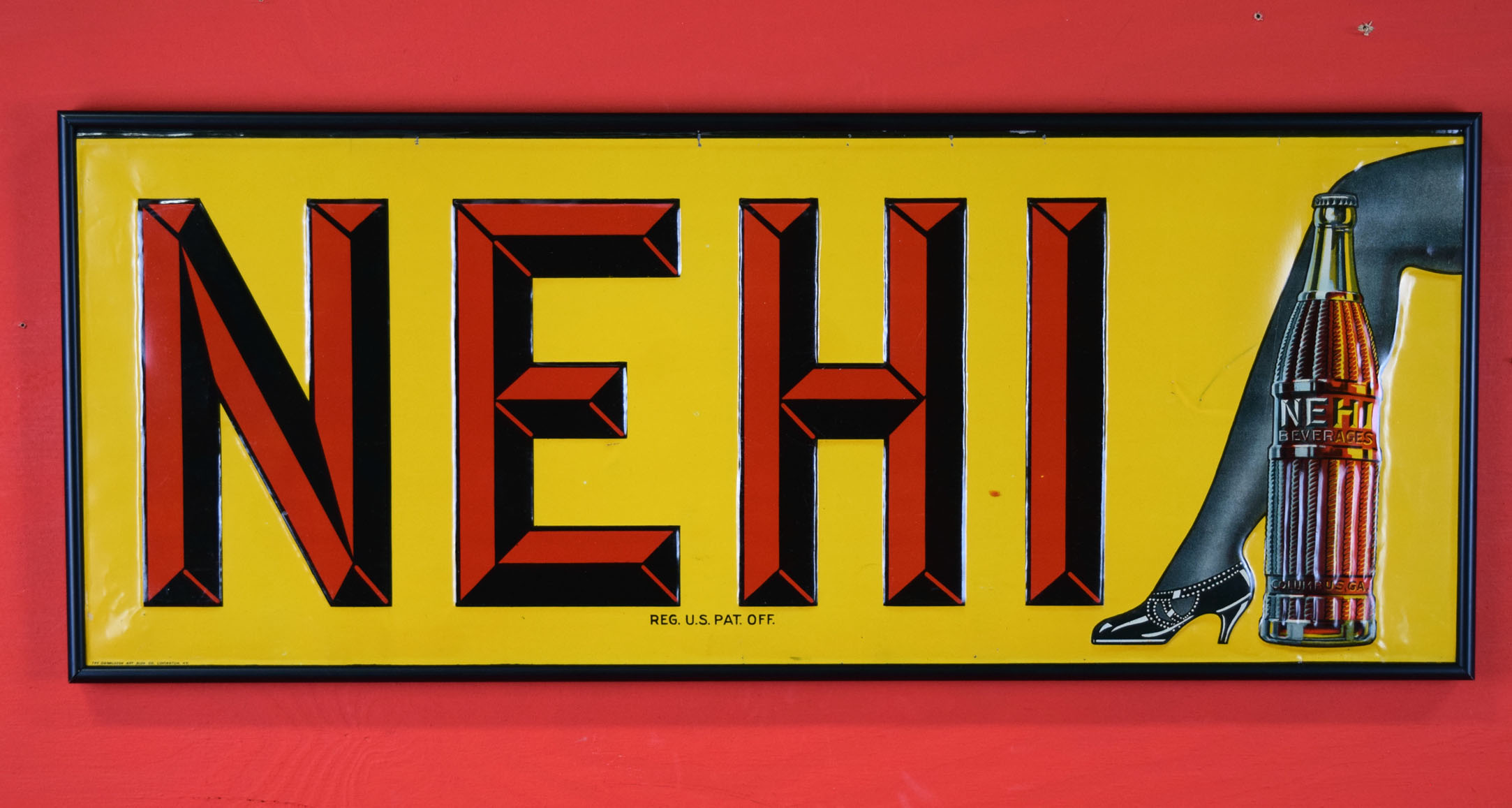 Nehi Embossed Tin Horizontal Sign With Ladies Leg & Bottle - Discover ...