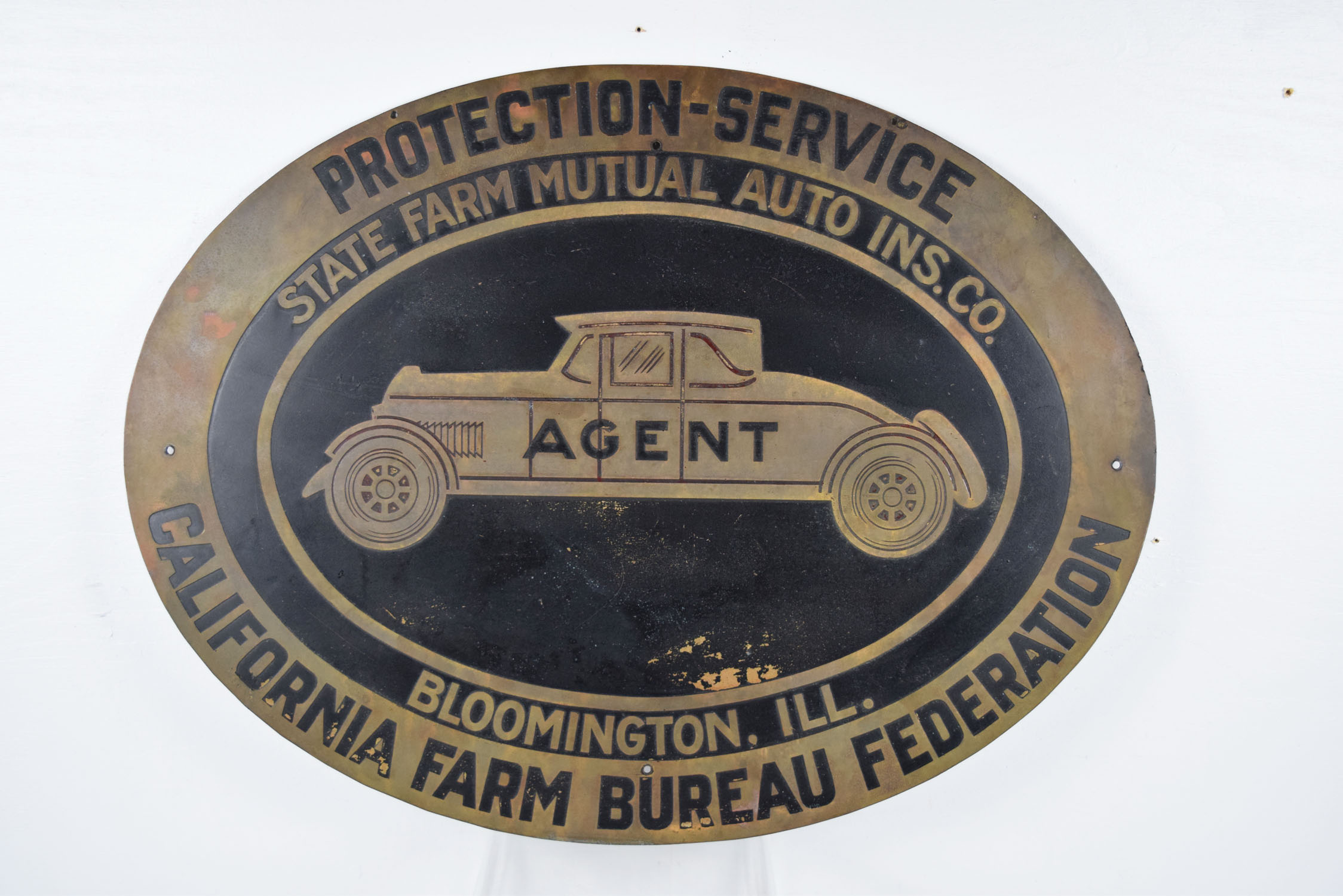 State Farm Mutual Auto Insurance Double Sided Brass Sign - Discover ...
