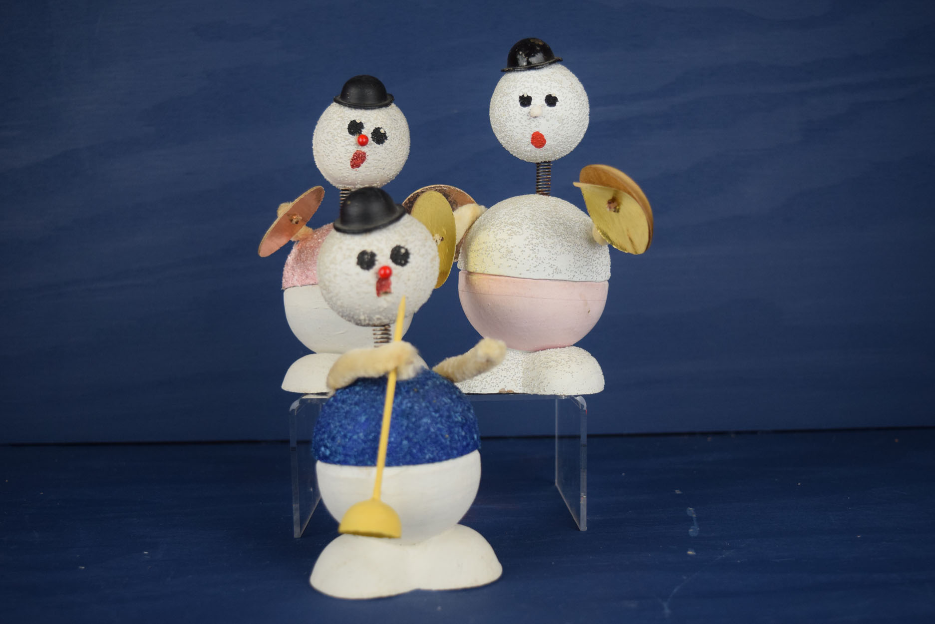 Paper Mache Snowman Candy Containers Three Piece Band - Discover ...