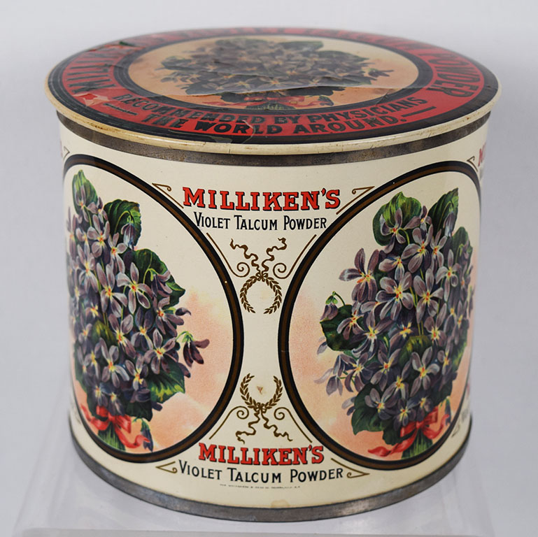 Milliken's Violet Talcom Powder Celluloid Store Display - Discover ...