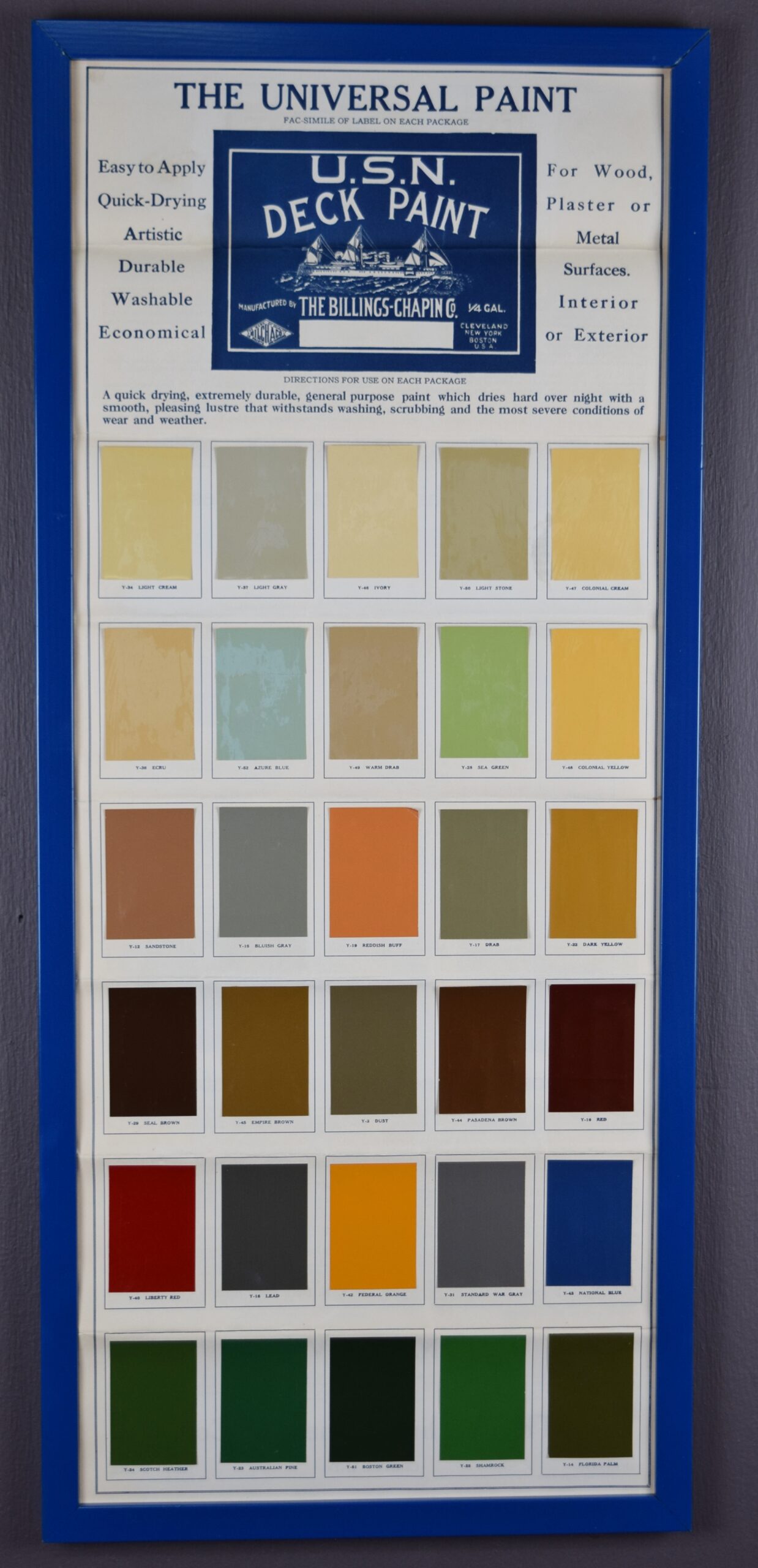 Billings Chapin Deck Paint Color Chart U.S.N. Deck Paint - Discover ...