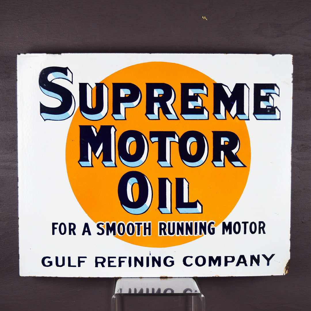 Gulf Supreme Motor Oil Porcelain Flange Sign Nice Rare Sign - Discover ...