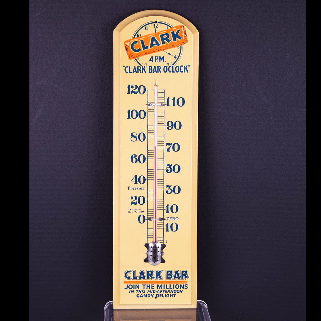 New Old Stock Clark Bar Wooden Thermometer Clark Bar O'Clock - Discover ...