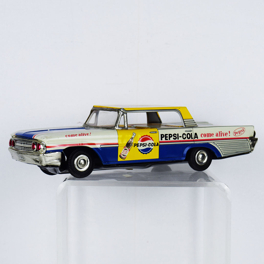 Pepsi Cola Tin Friction Ford Galaxie Toy Car Taiyo Japan - Discover ...
