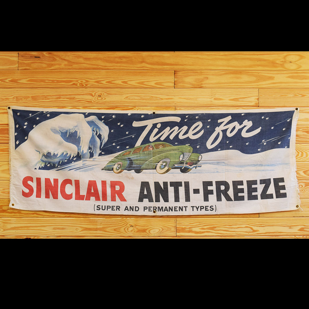 Time For Sinclair Anti-Freeze Advertising Cloth Banner 1930s - Discover ...