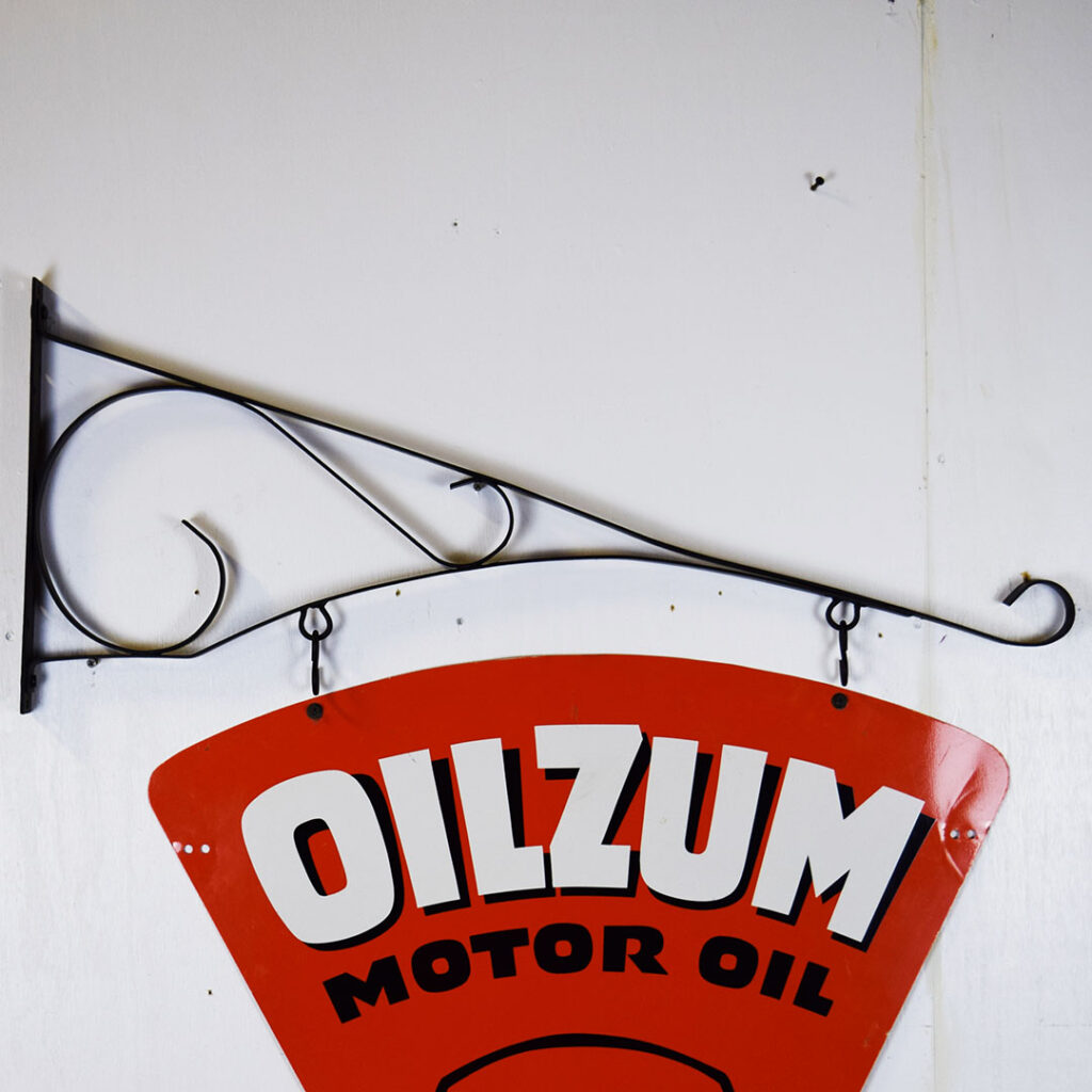 Oilzum Motor Oil Double Sided Triangle Metal Sign & Bracket - Discover ...