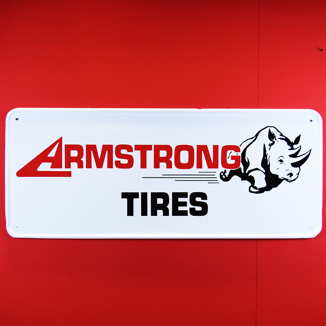 Armstrong Tires Self Framed Metal Sign 1960s Rhinoceros - Discover ...