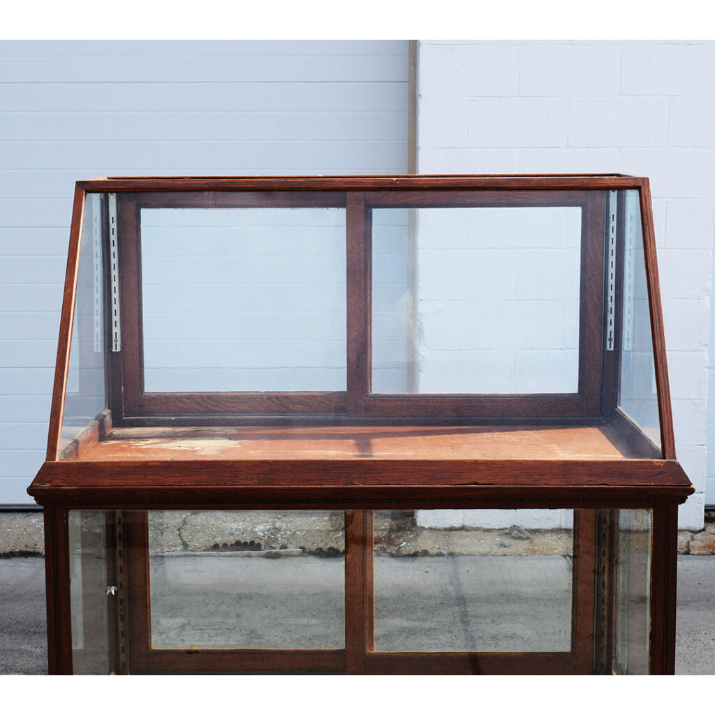 Oak Mercantile Slant Front Floor Model Display Showcase - Discover ...