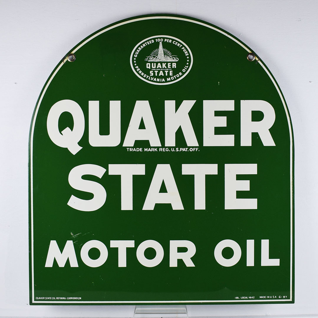 Quaker State Motor Oil Double Sided Tombstone Metal Sign - Discover ...