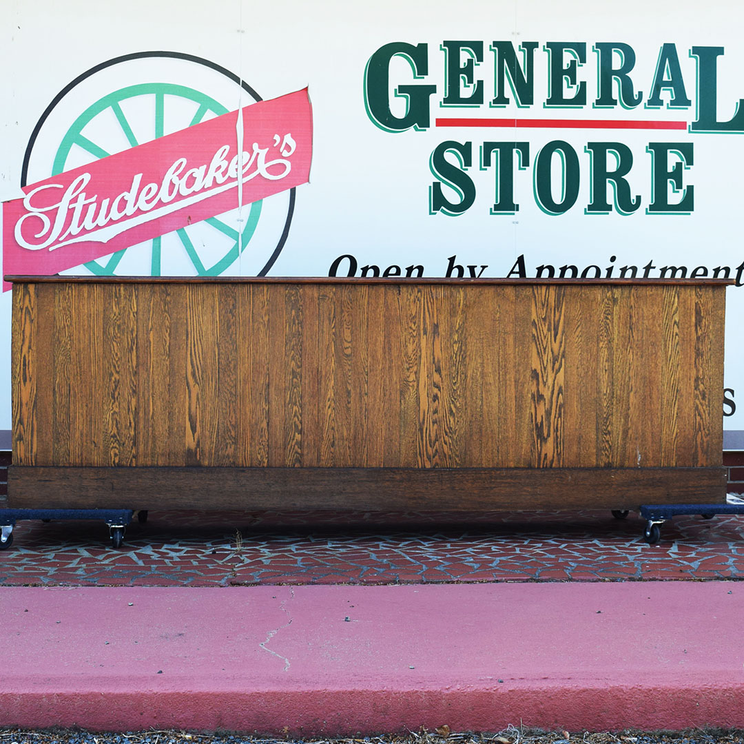 Oak Country Store Counter Slat Front Slat Top Open Back - Discover ...