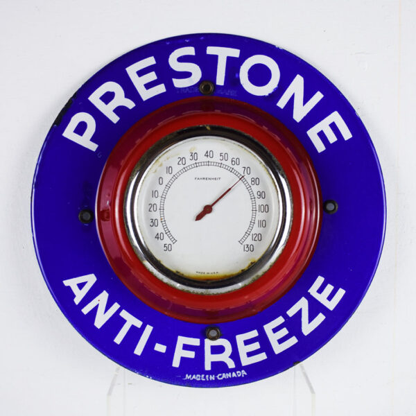 Prestone Anti-Freeze 10 Inch Round Porcelain Thermometer - Discover ...