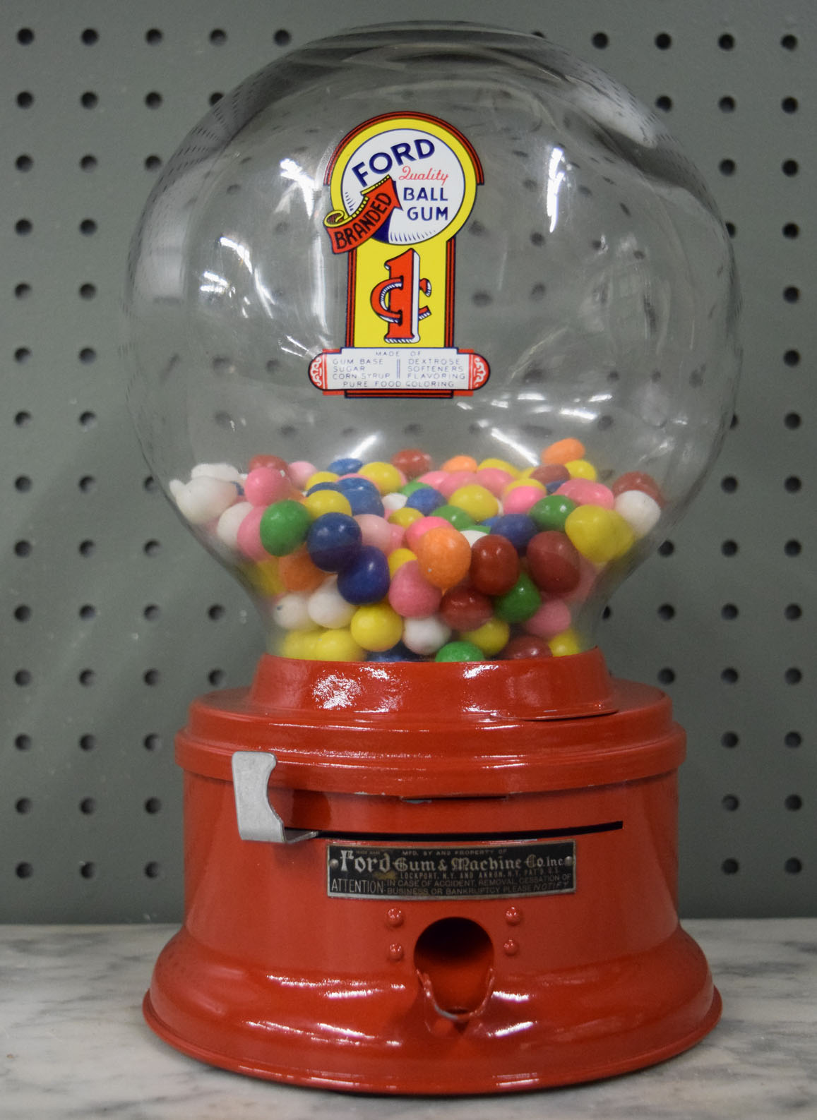 Ford Countertop 1 Cent Gum Ball Machine Penny Gum Machine - Discover ...