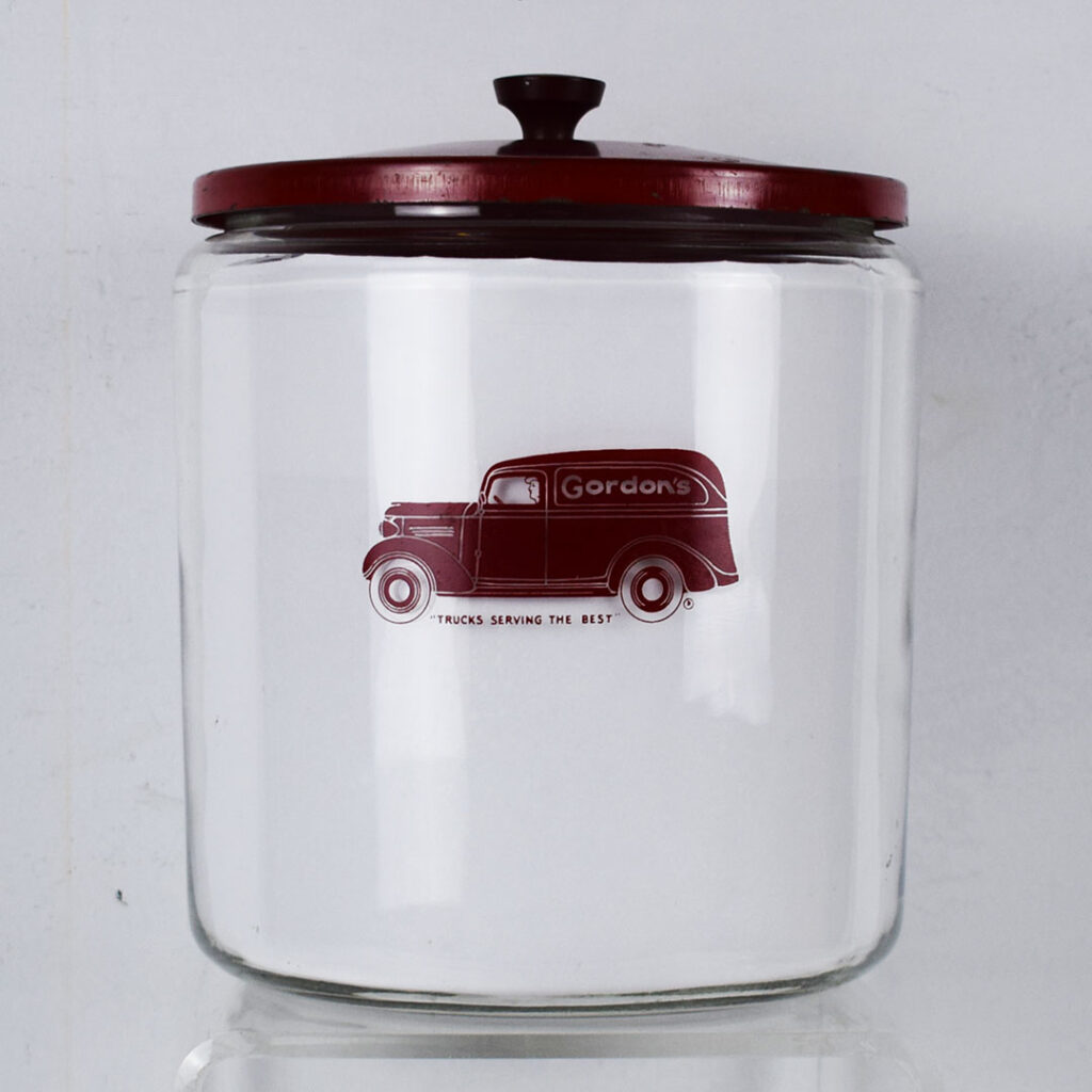 Gordon's Glass Store Cracker Jar With Original Metal Lid - Discover ...