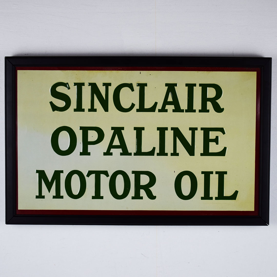 Rare Sinclair Opaline Motor Oil Embossed Letter Tin Sign Framed ...