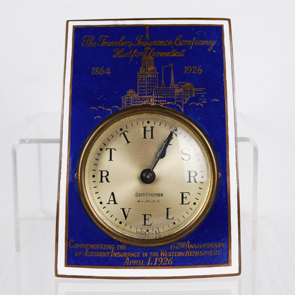 The Traveler Insurance Co. 62nd Anniversary Desk Clock - Discover ...