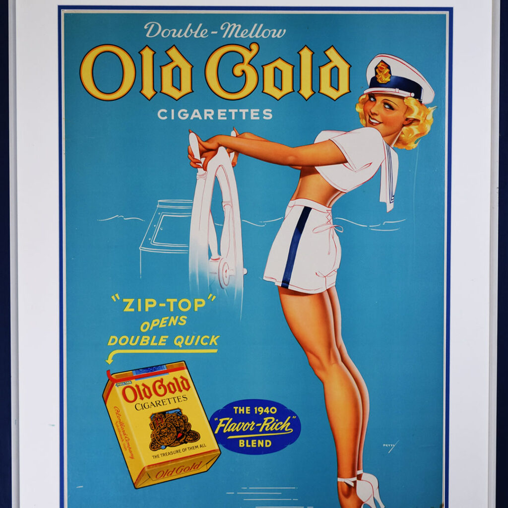 Double Mellow Old Gold Cigarettes Framed Pin Up Litho - Discover ...